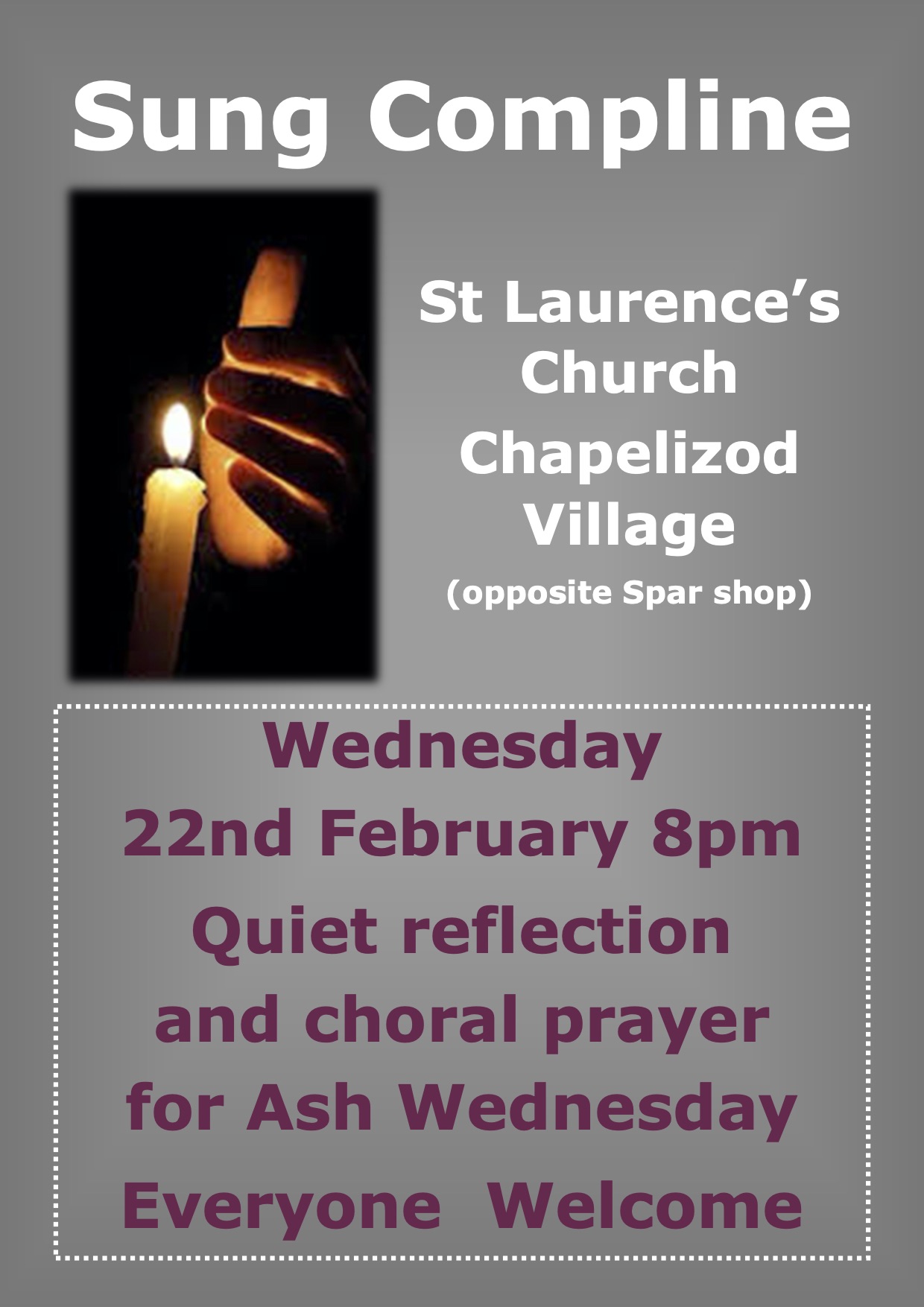 Sung Compline for Ash Wednesday St Laurence’s Chapelizod - The United ...